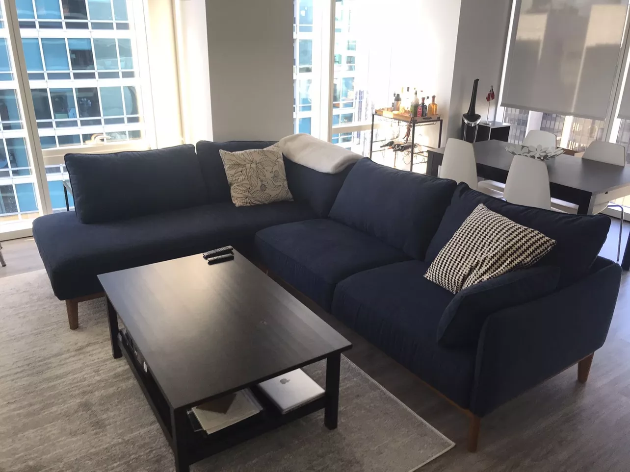 Jollene midnight blue sectional store